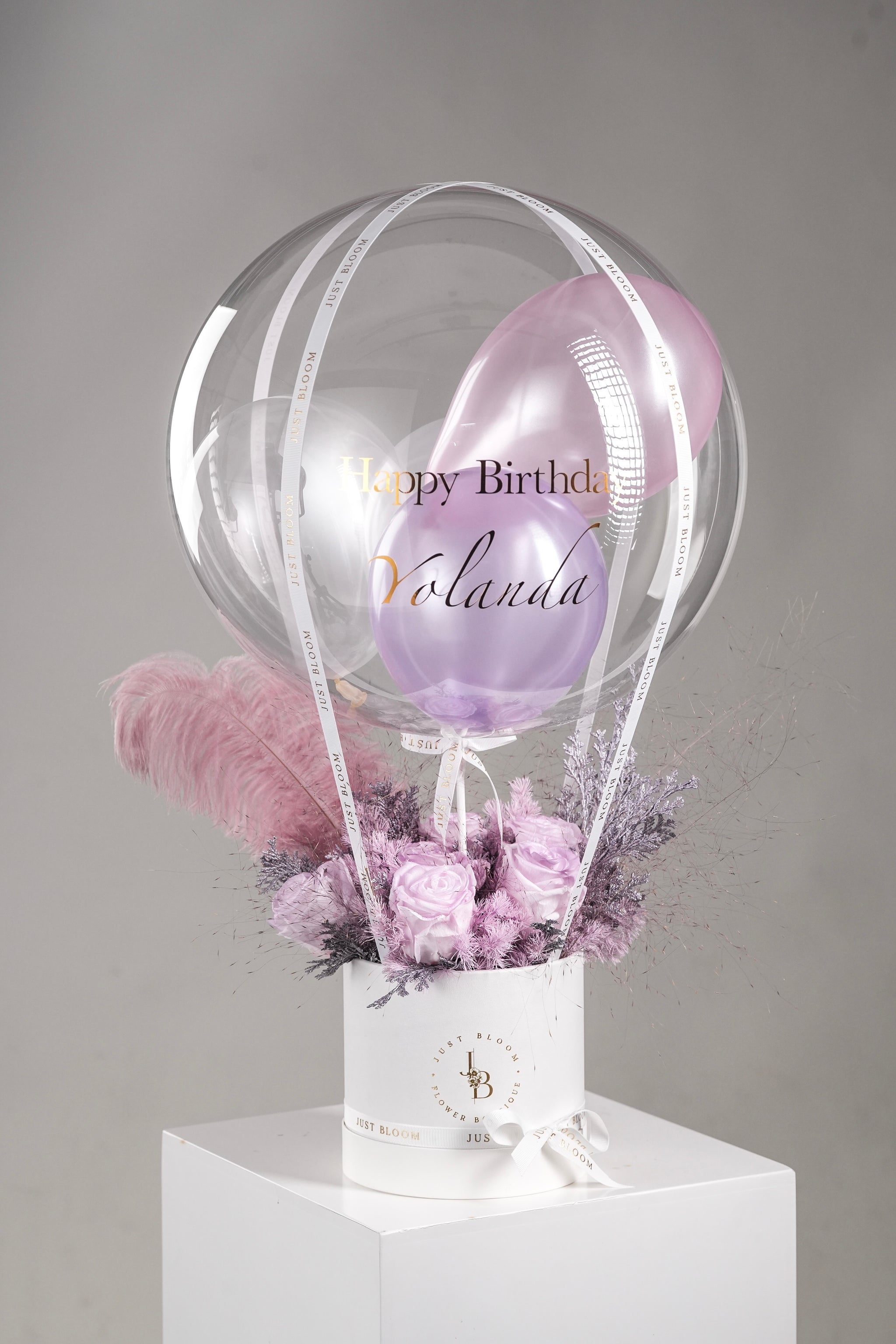 Yolanda Purple Preserved Rose Flower box | Just Bloom | Hong Kong ...