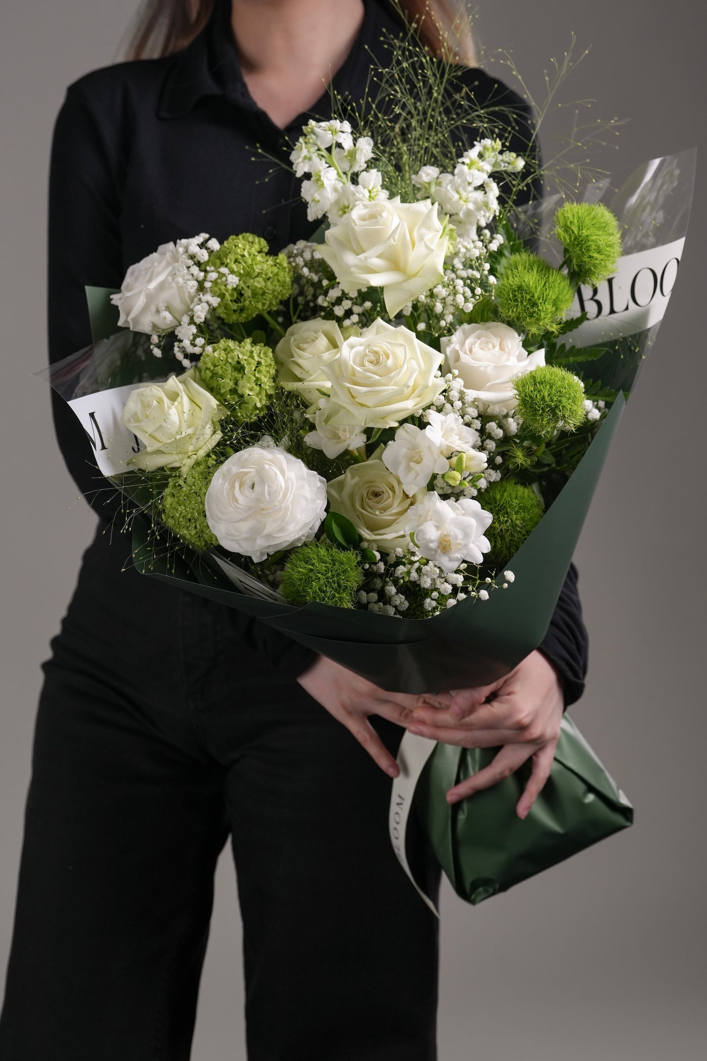 Tyler Green & White Bouquet | Just Bloom | Hong Kong Florist | Same Day ...