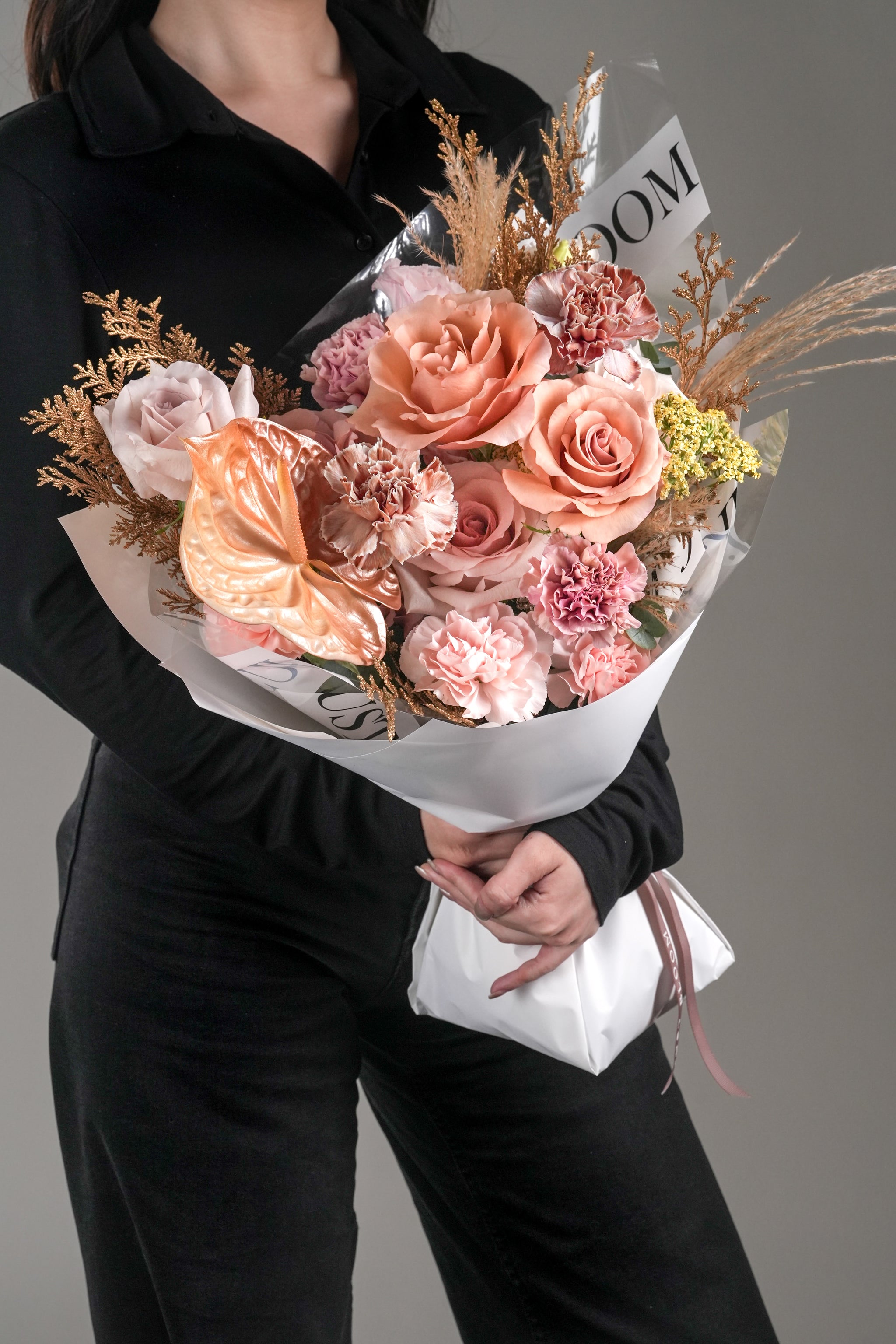 Aviana – Amber Rose & Coffee Tone Bouquet | Warm Luxe Flowers by Just ...