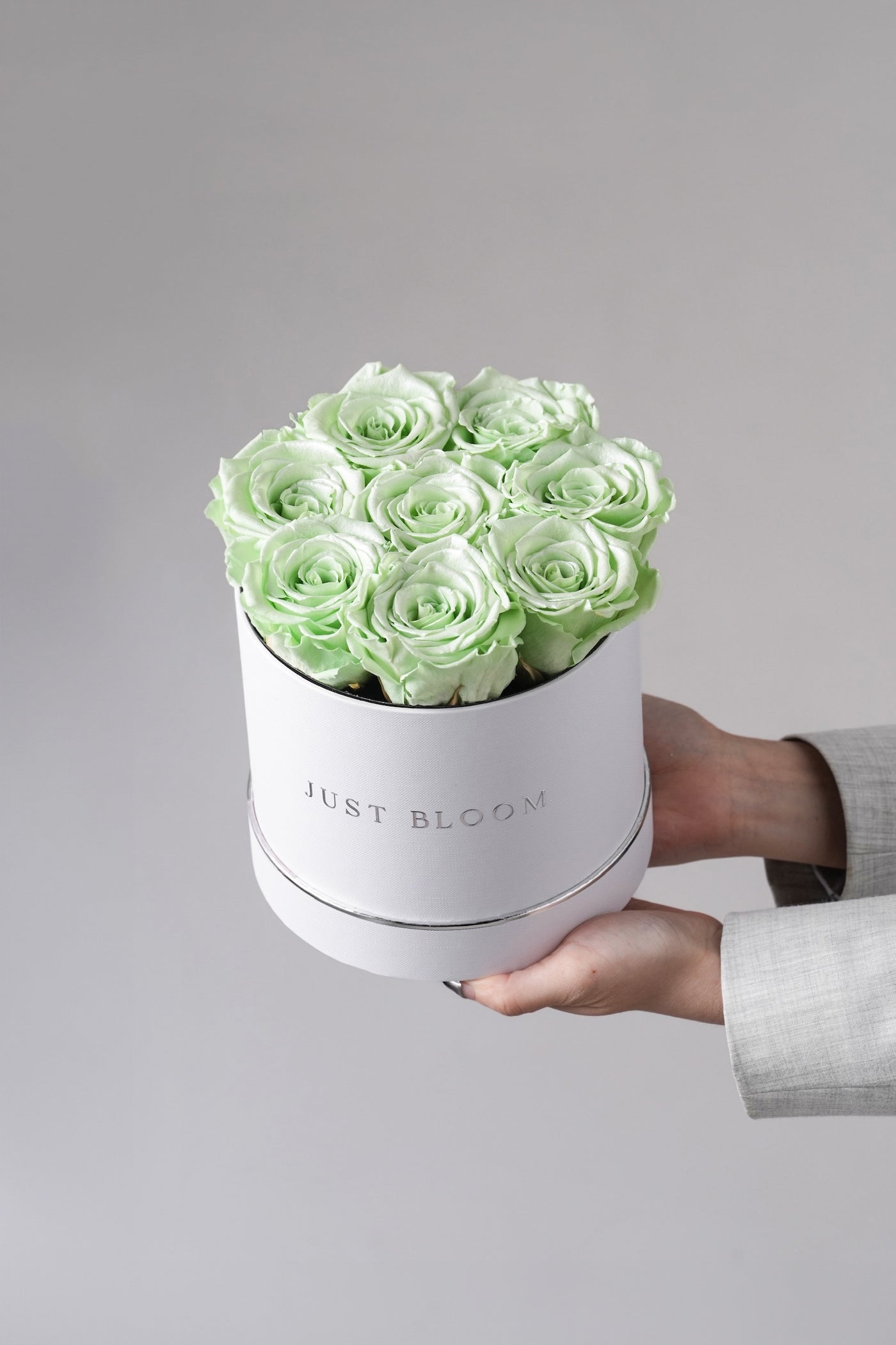Eliora Mint Green Preserved Rose Flower Box | Just Bloom Eternal Rose ...