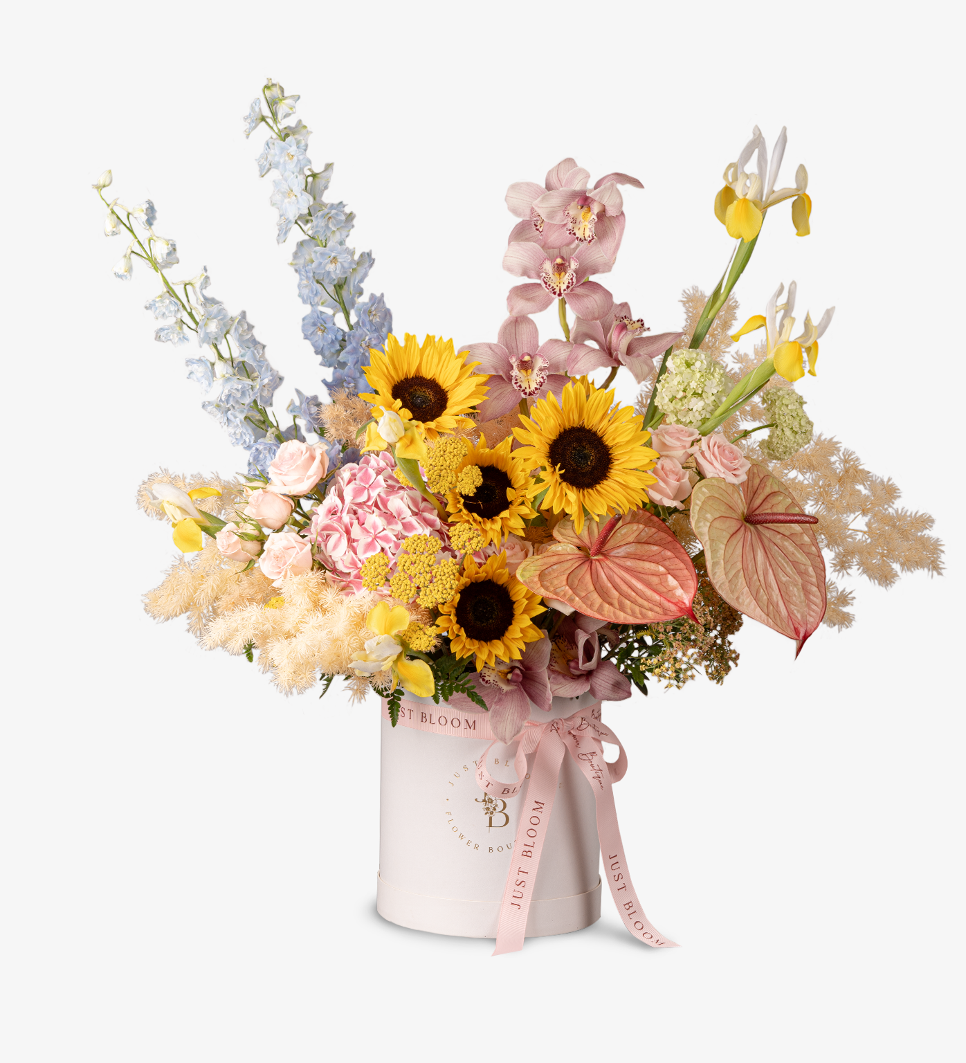 Esme Fresh Flower Box with Sunflowers & Cymbidiums – Just Bloom HK