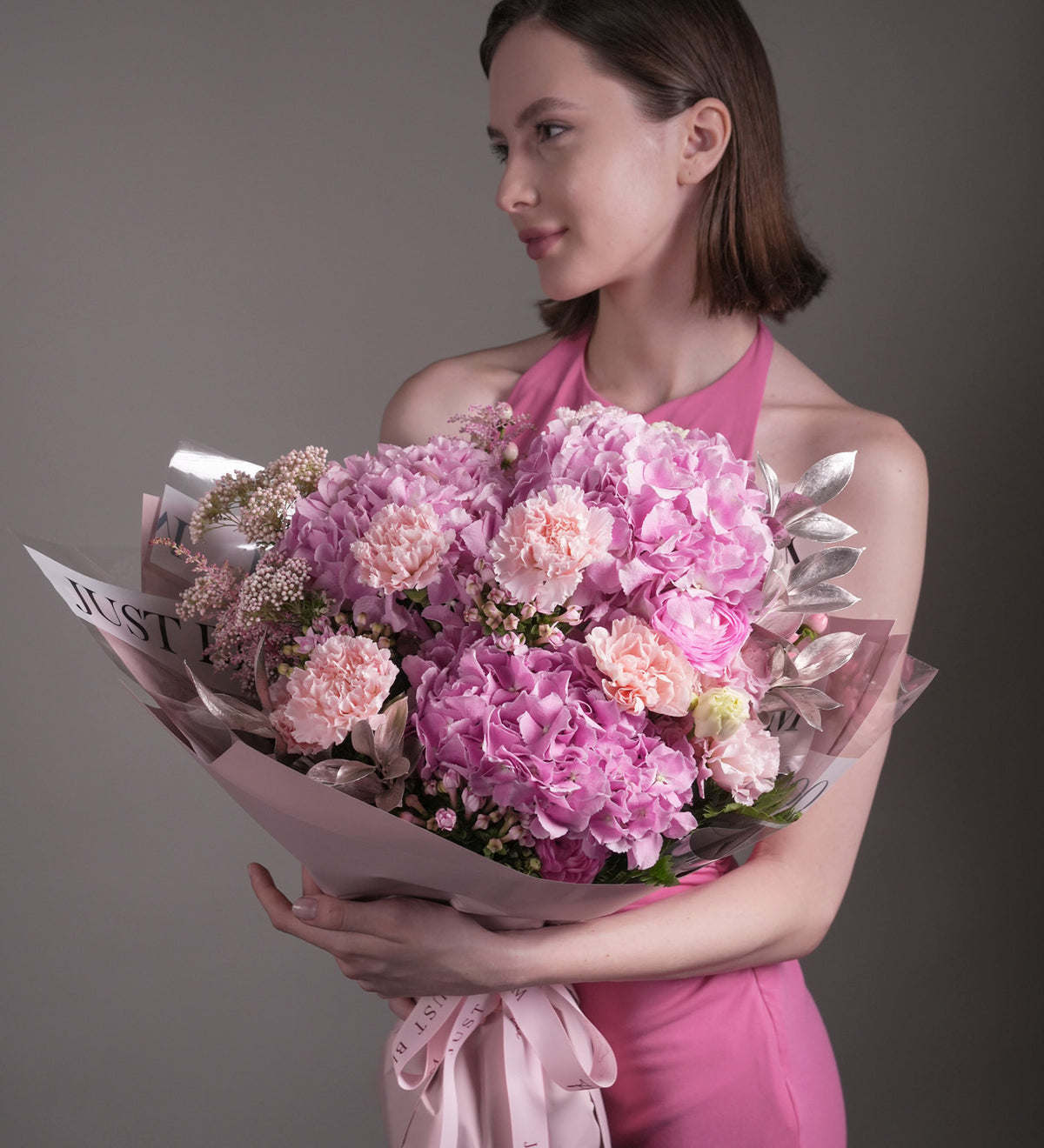 Heart's Blossom – Premium Dutch Hydrangea Pink Bouquet Hong Kong | Just ...