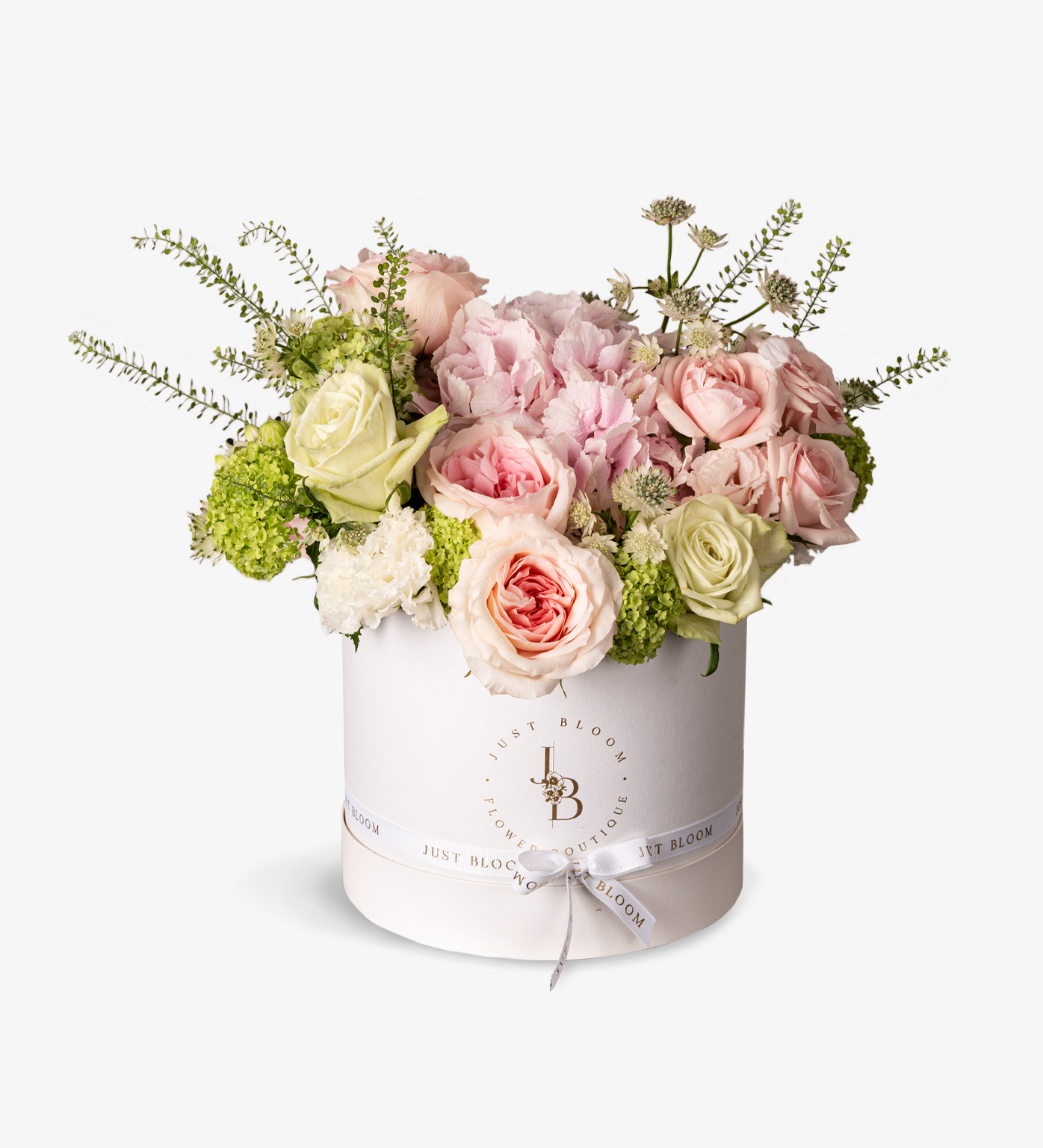 Helen – Premium Pink Green Rose Flower Box Hong Kong | Just Bloom HK