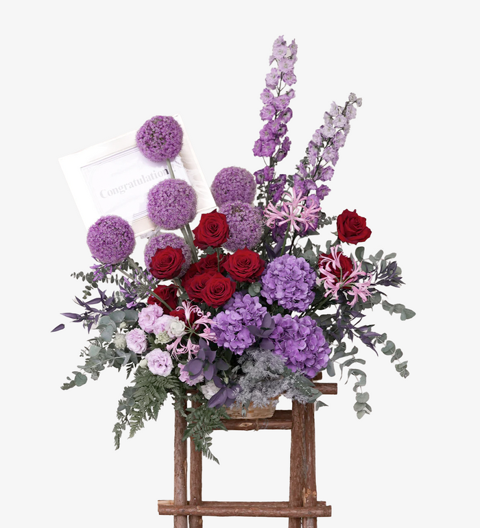 Londyn – Radiant Purple & Red Opening Flower Stand | Just Bloom HK